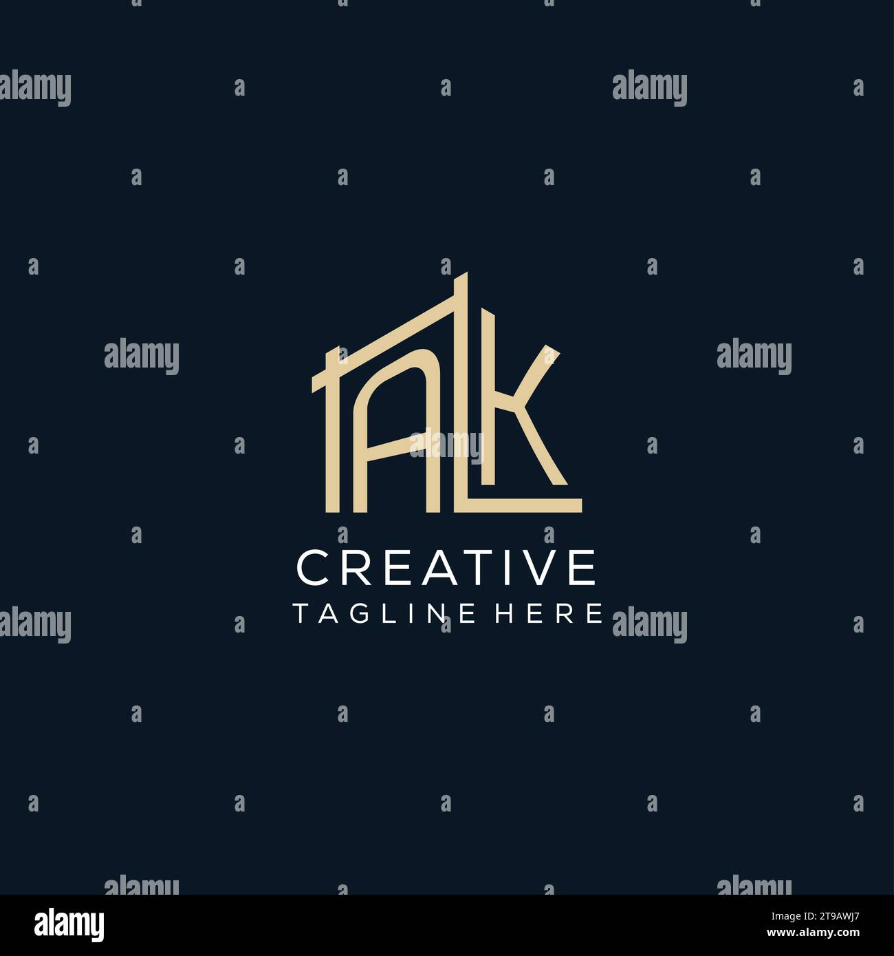 Initial AK logo, clean and modern architectural and construction logo ...