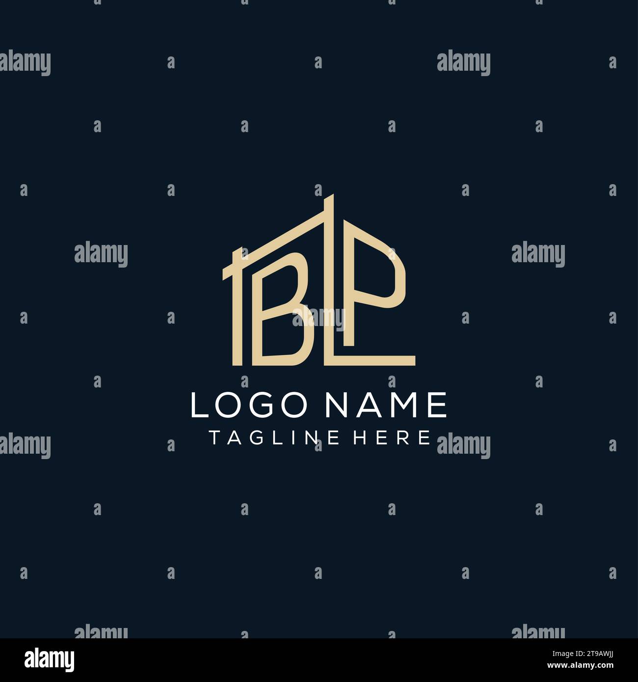 Initial BP logo, clean and modern architectural and construction logo ...