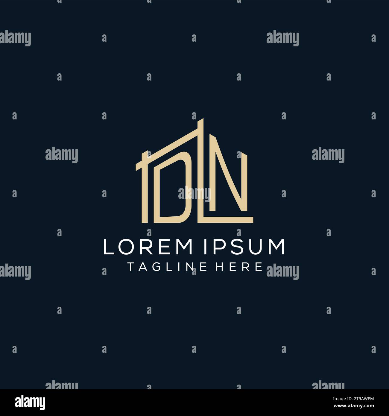 Initial DN logo, clean and modern architectural and construction logo ...