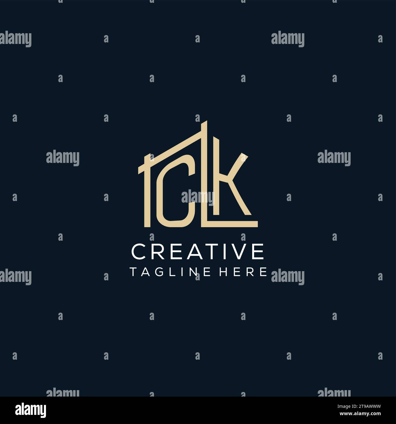 Initial CK logo, clean and modern architectural and construction logo ...