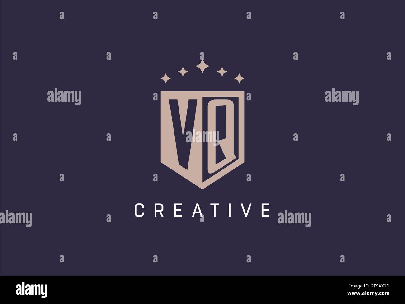VQ initial shield logo icon geometric style design inspiration Stock ...