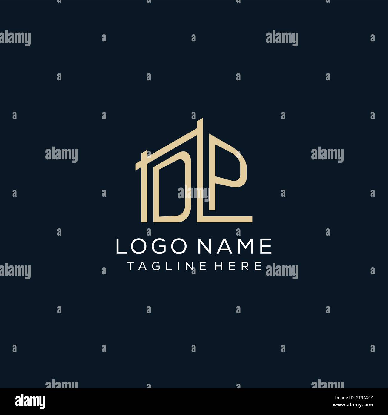 Initial DP logo, clean and modern architectural and construction logo ...