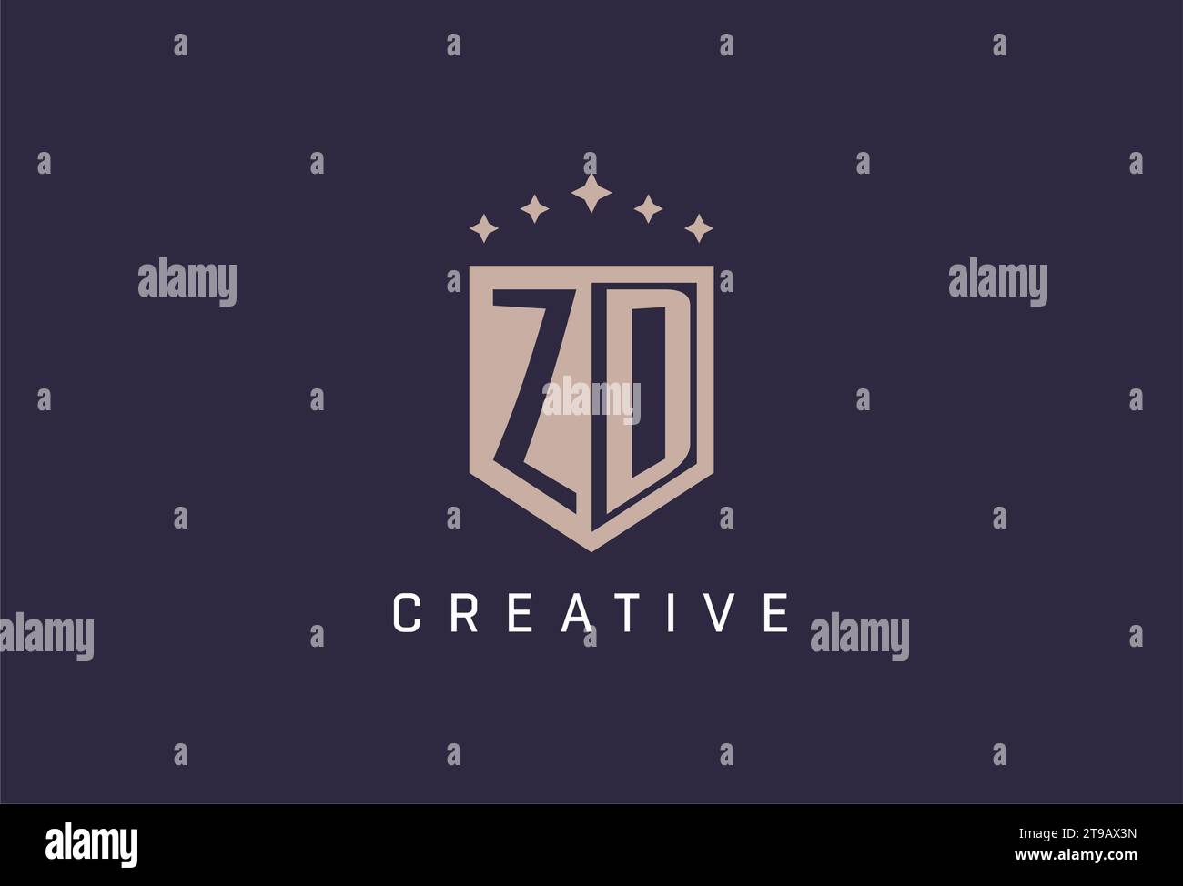 ZD initial shield logo icon geometric style design inspiration Stock ...