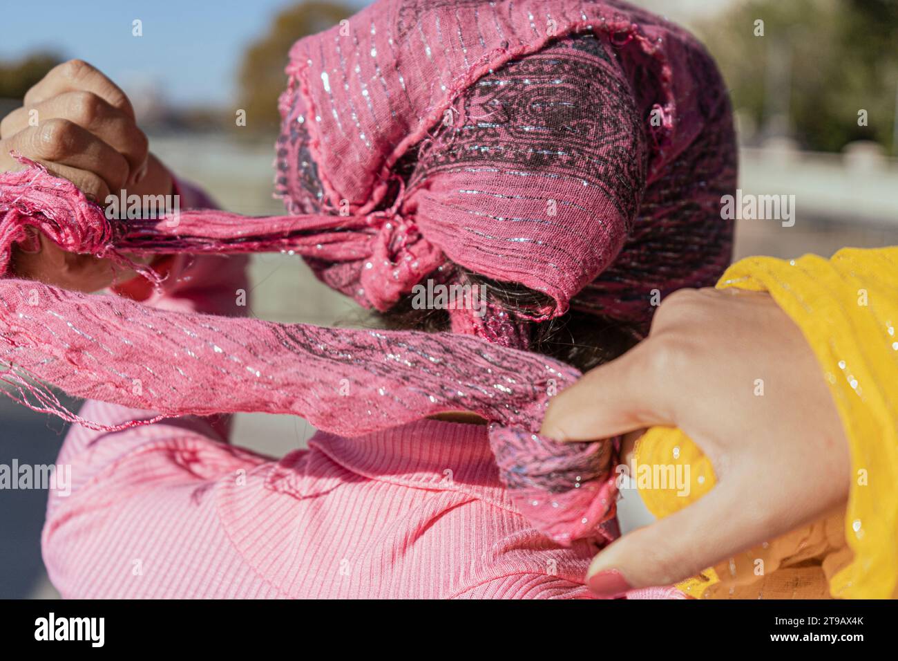 Handkerchief on head hi-res stock photography and images - Alamy