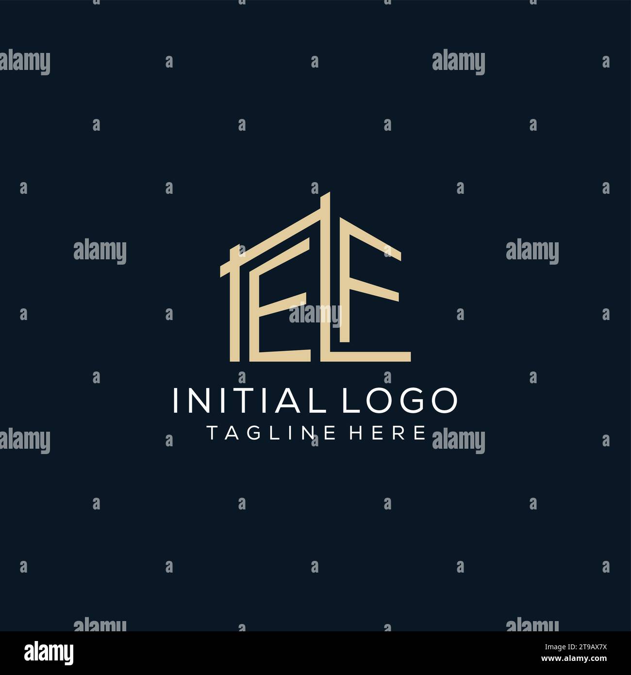 Initial EF logo, clean and modern architectural and construction logo ...