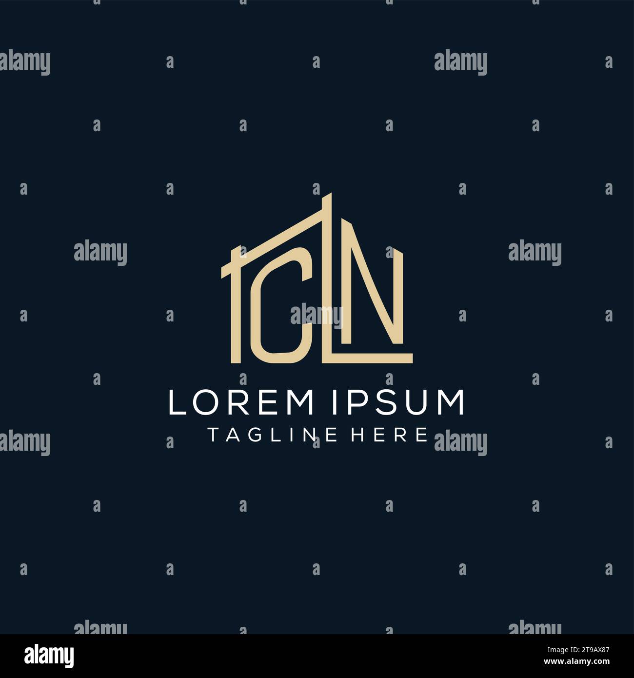 Initial CN logo, clean and modern architectural and construction logo ...