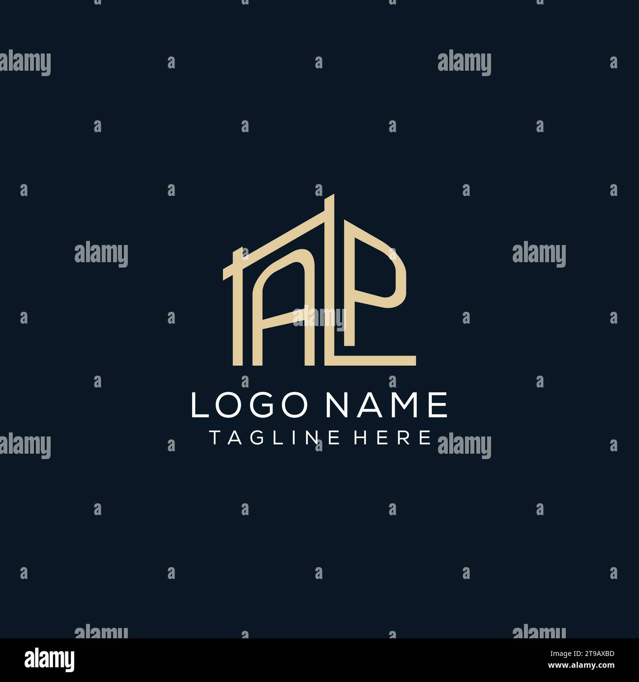 Initial AP logo, clean and modern architectural and construction logo ...