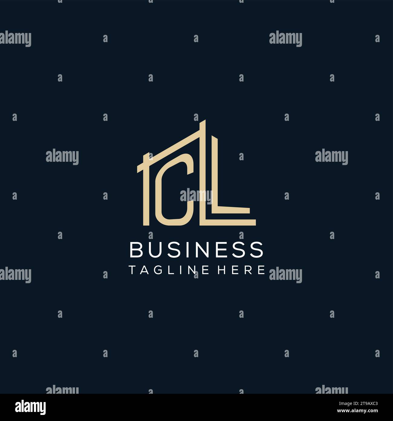 Initial CL logo, clean and modern architectural and construction logo ...