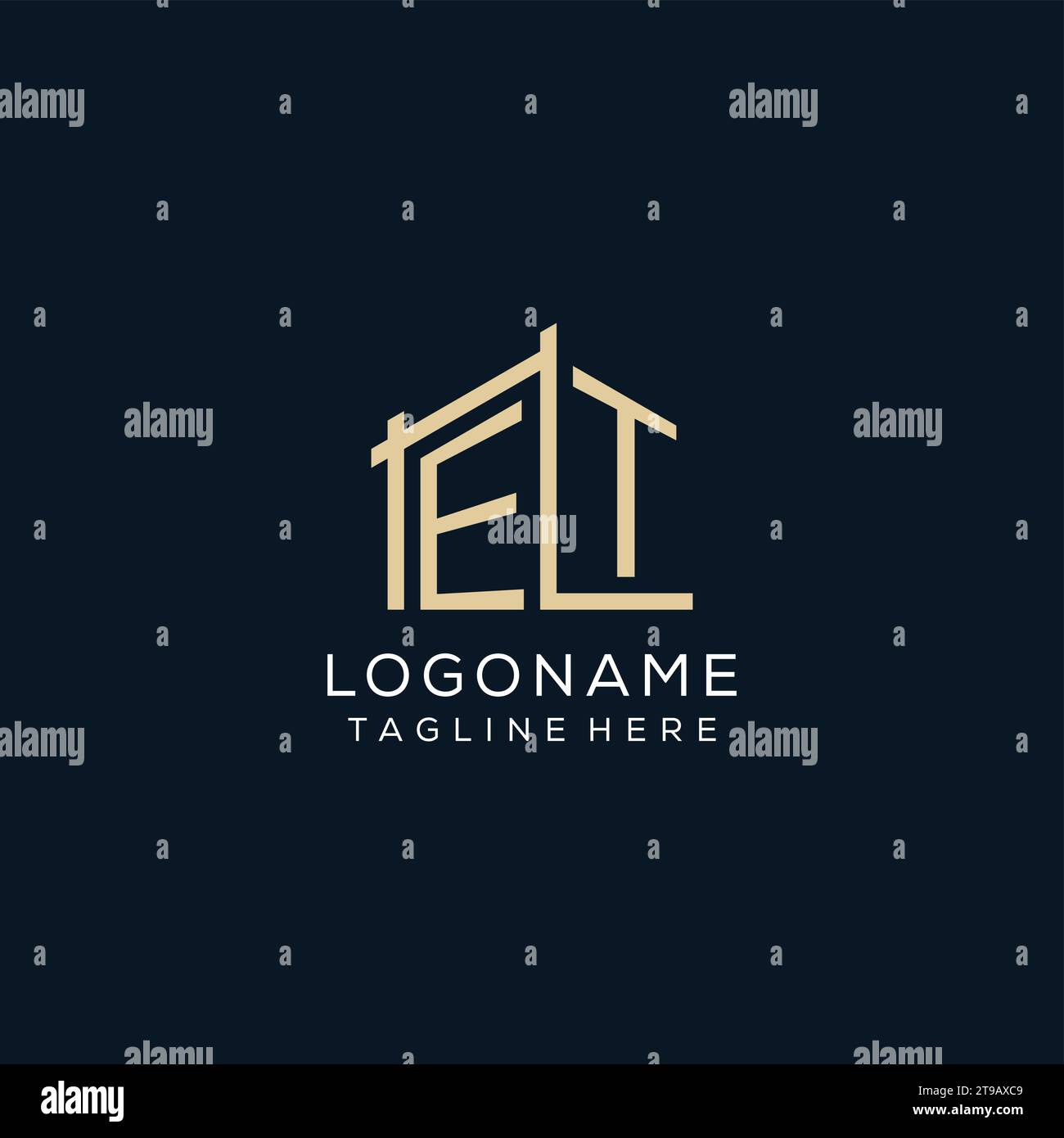Initial ET logo, clean and modern architectural and construction logo ...