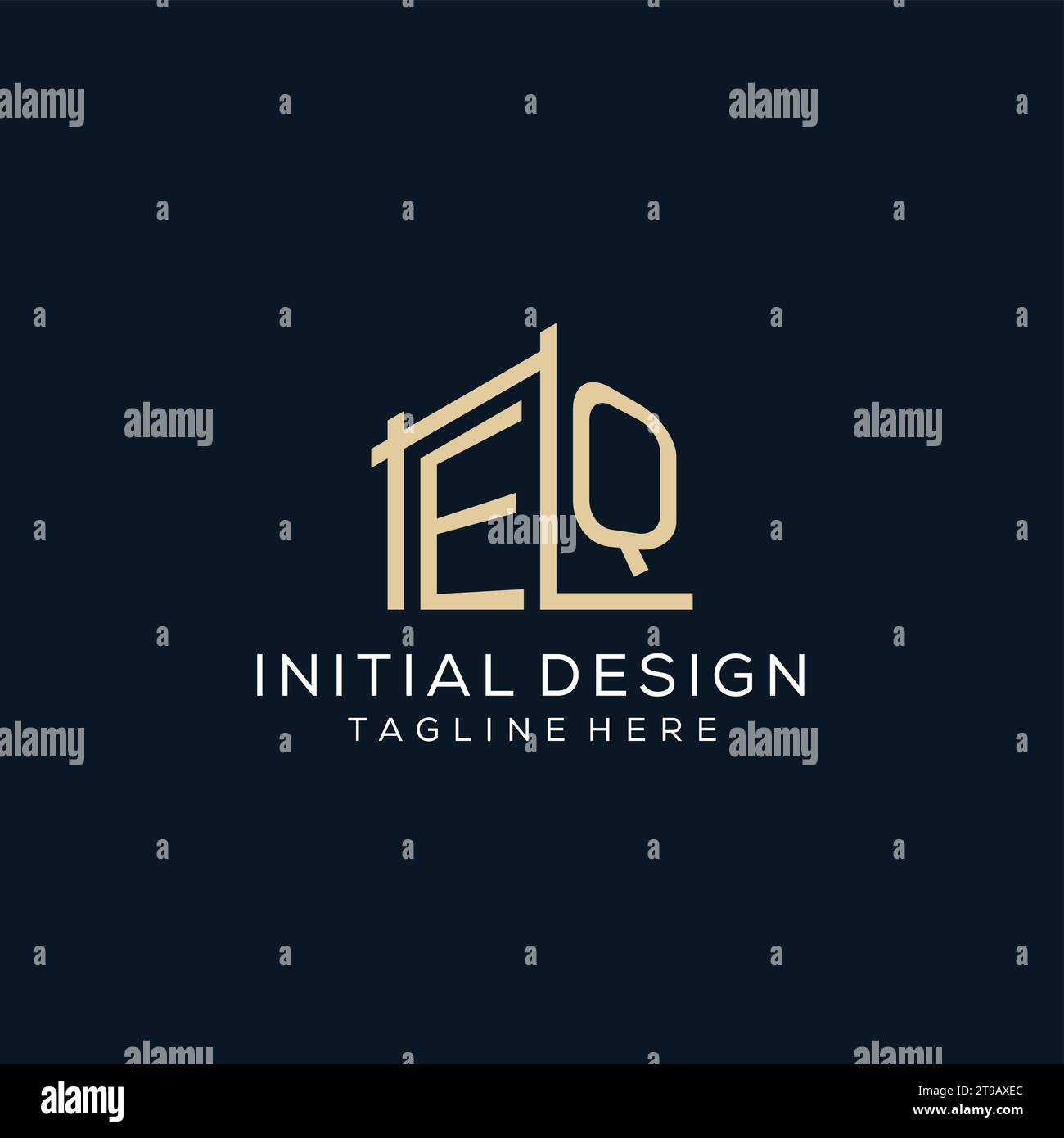 Initial EQ logo, clean and modern architectural and construction logo ...