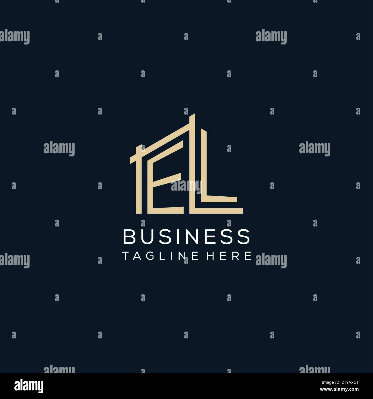 Initial EL logo, clean and modern architectural and construction logo ...