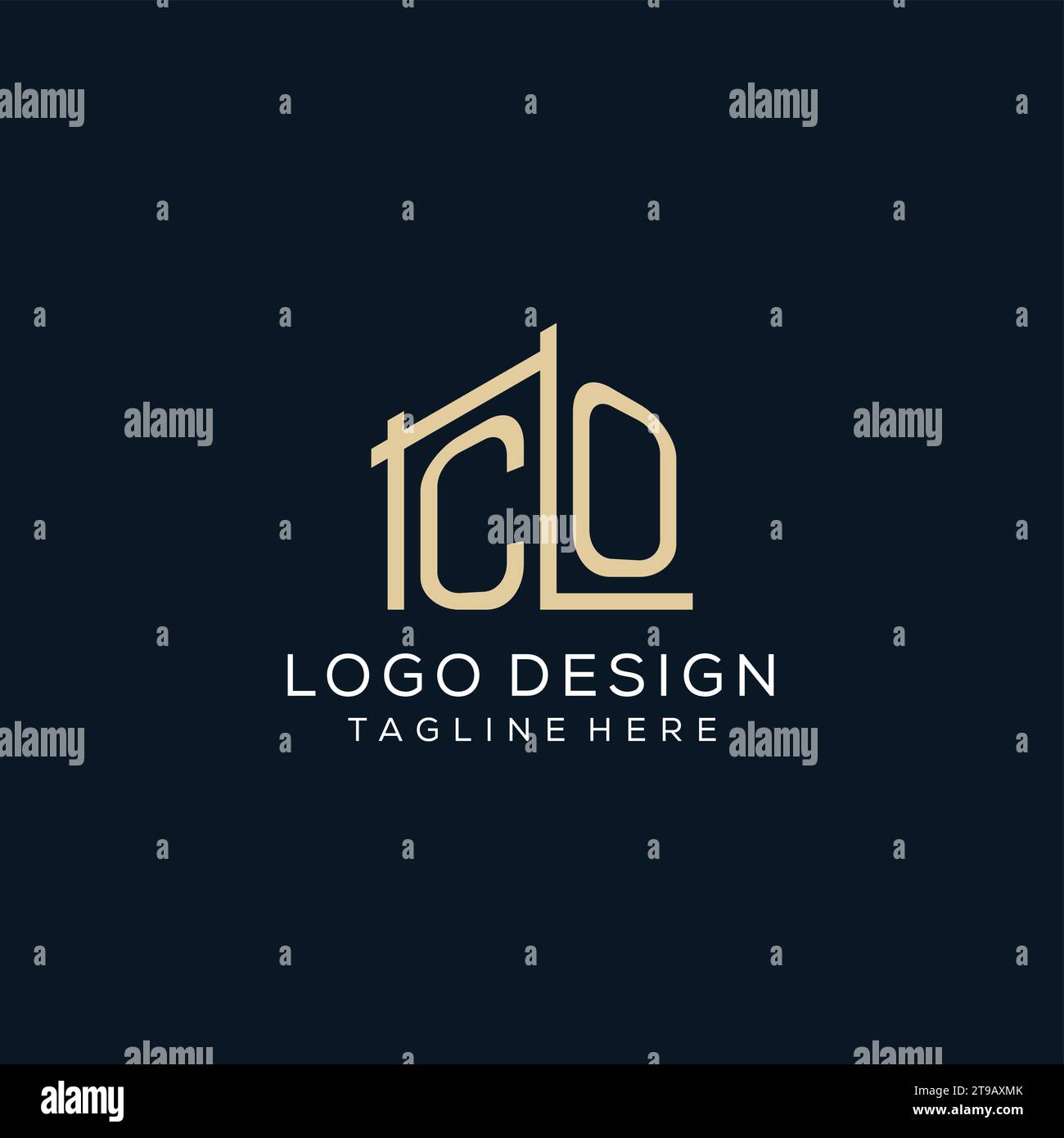 Initial CO logo, clean and modern architectural and construction logo ...