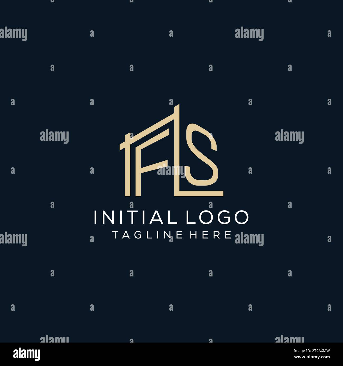 Initial FS logo, clean and modern architectural and construction logo design vector graphic ...
