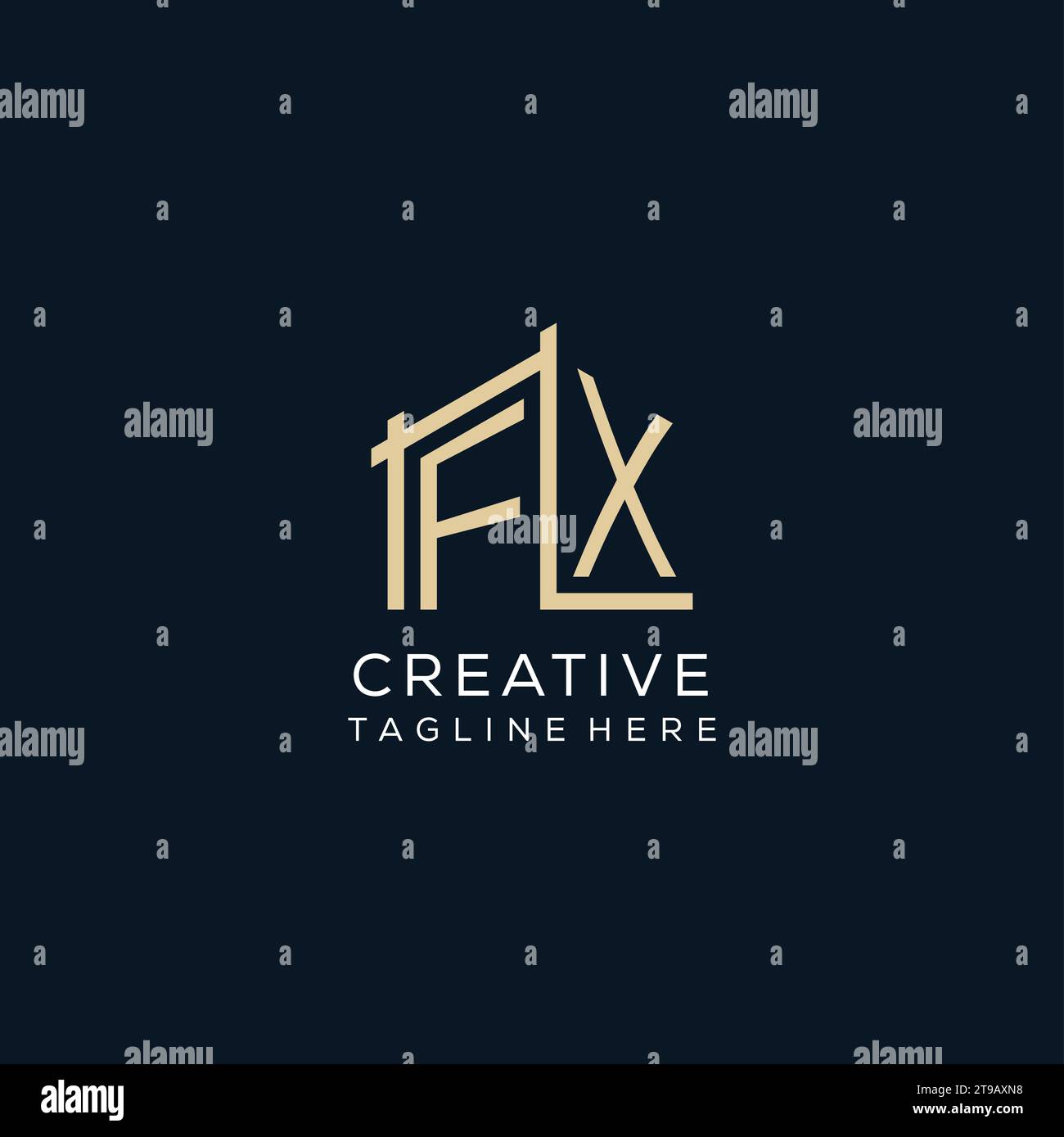 Initial FX logo, clean and modern architectural and construction logo ...
