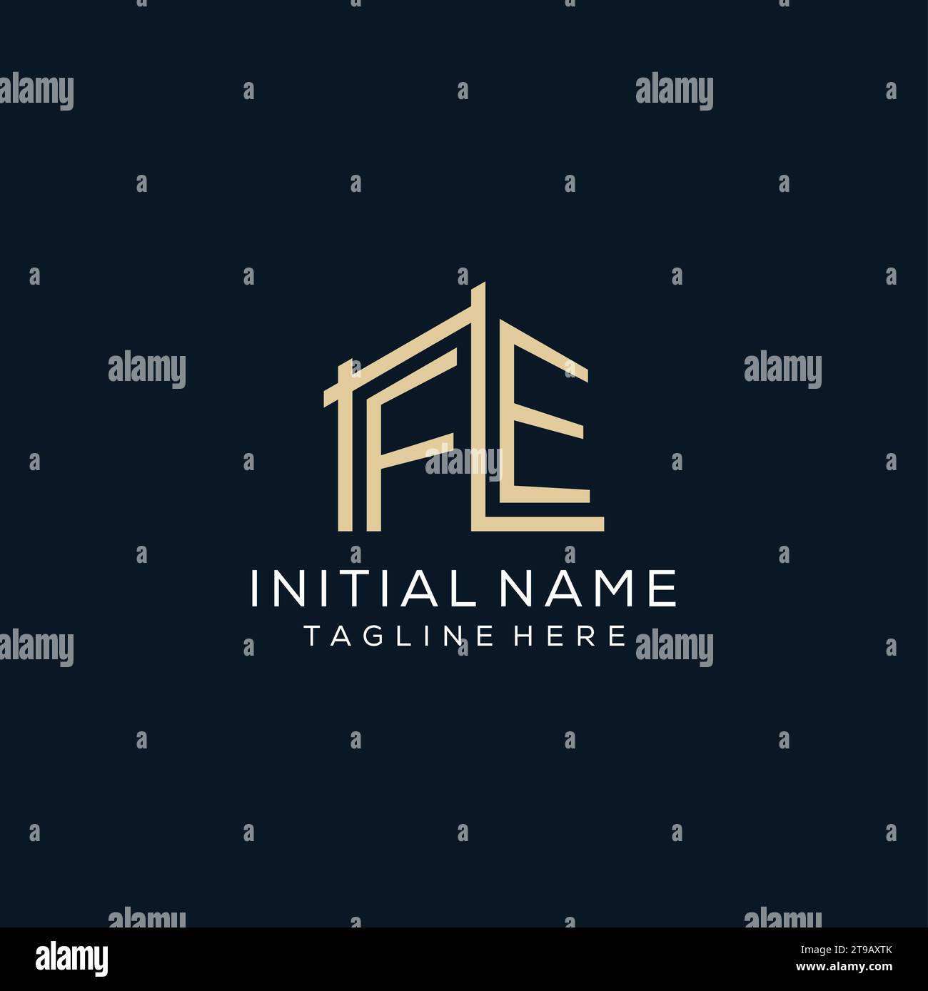 Initial FE logo, clean and modern architectural and construction logo ...