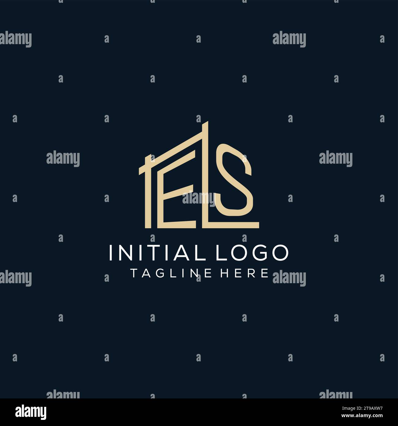 Initial ES logo, clean and modern architectural and construction logo ...