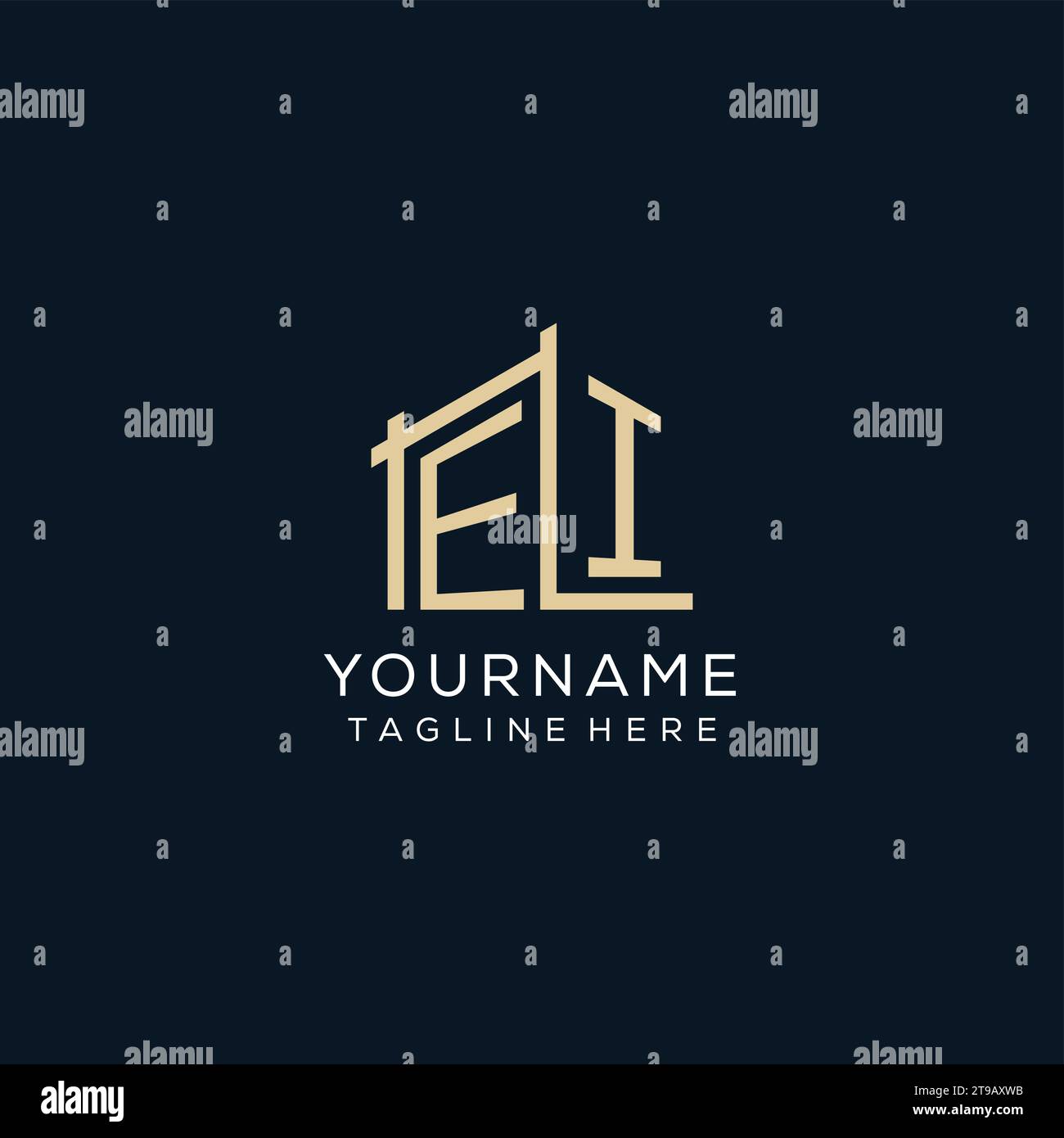 Initial EI logo, clean and modern architectural and construction logo ...