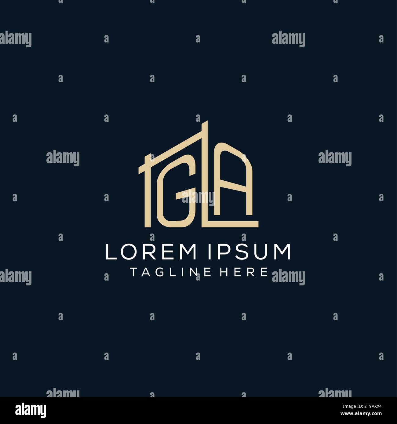 Initial GA logo, clean and modern architectural and construction logo ...