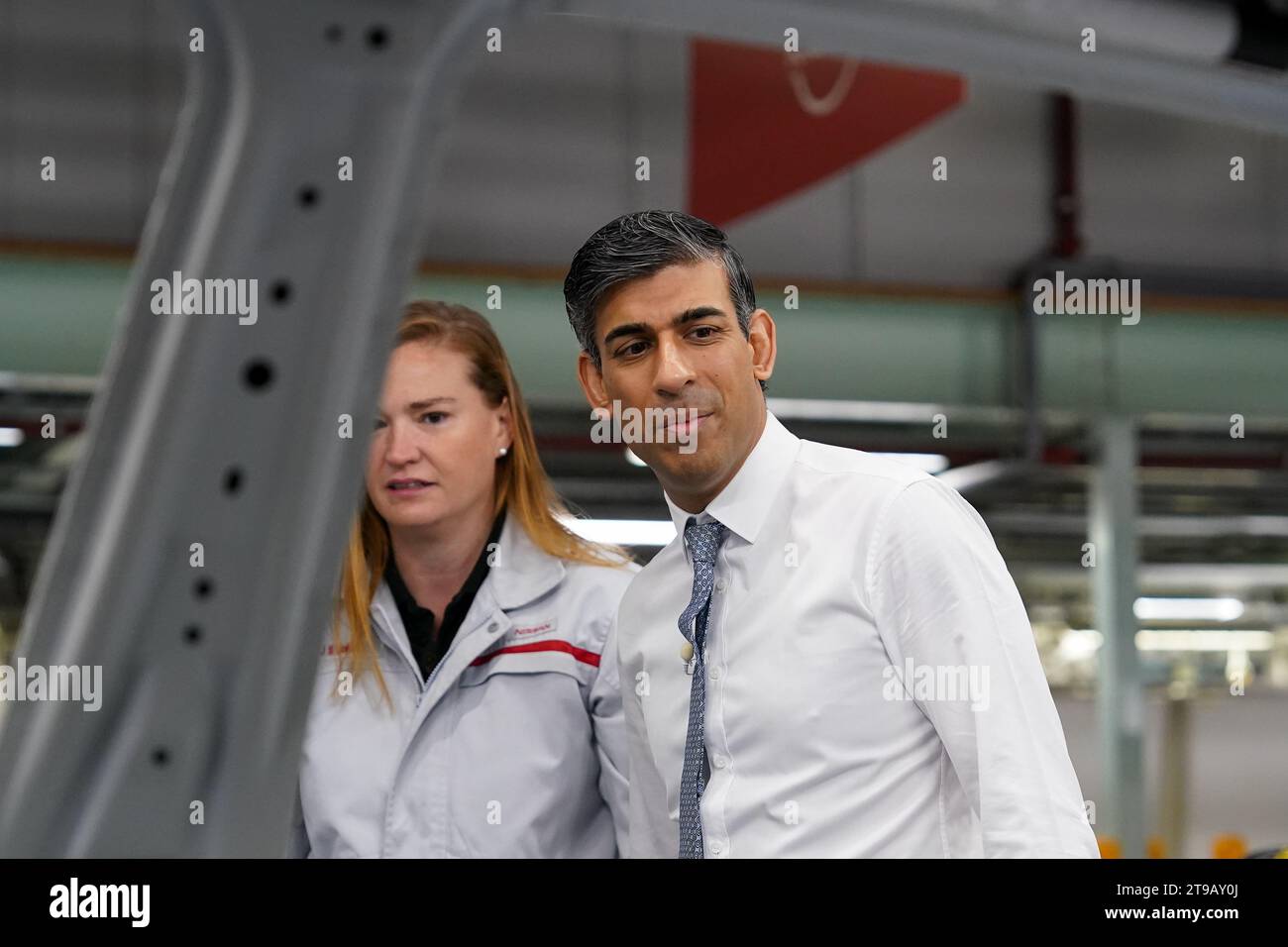 Prime Minister Rishi Sunak during a visit to the Nissan car plant in ...