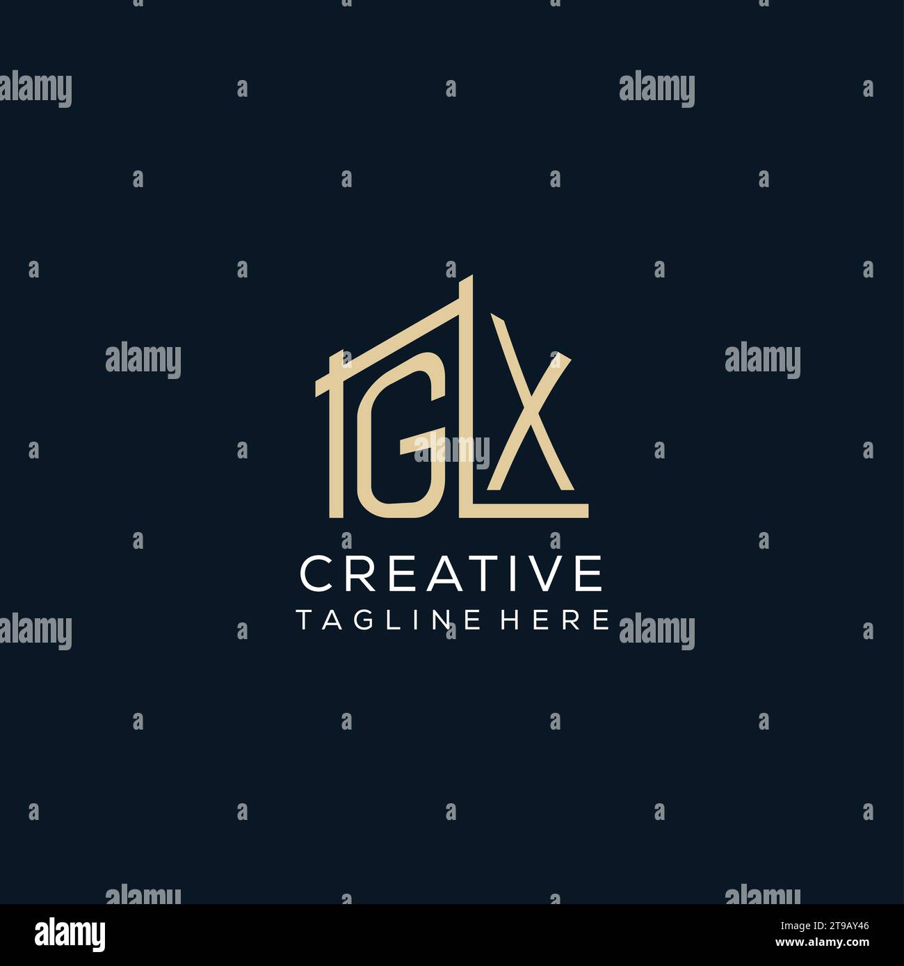 Initial GX logo, clean and modern architectural and construction logo ...