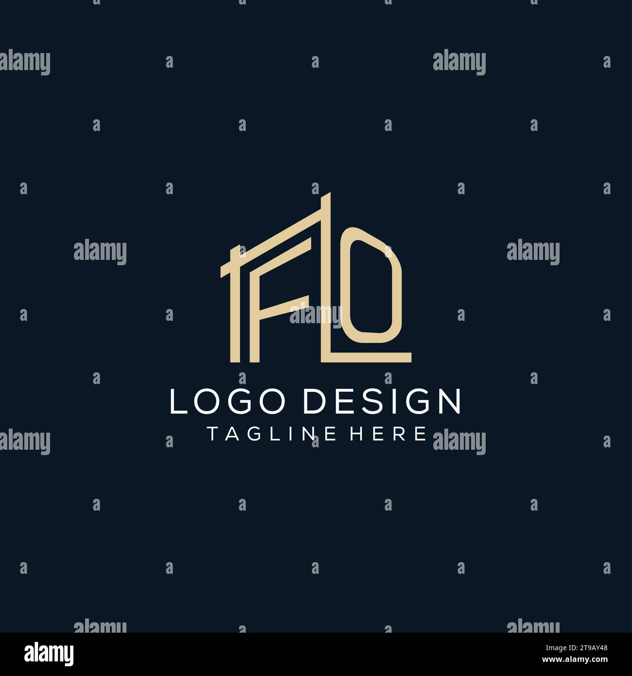 Initial FO logo, clean and modern architectural and construction logo ...