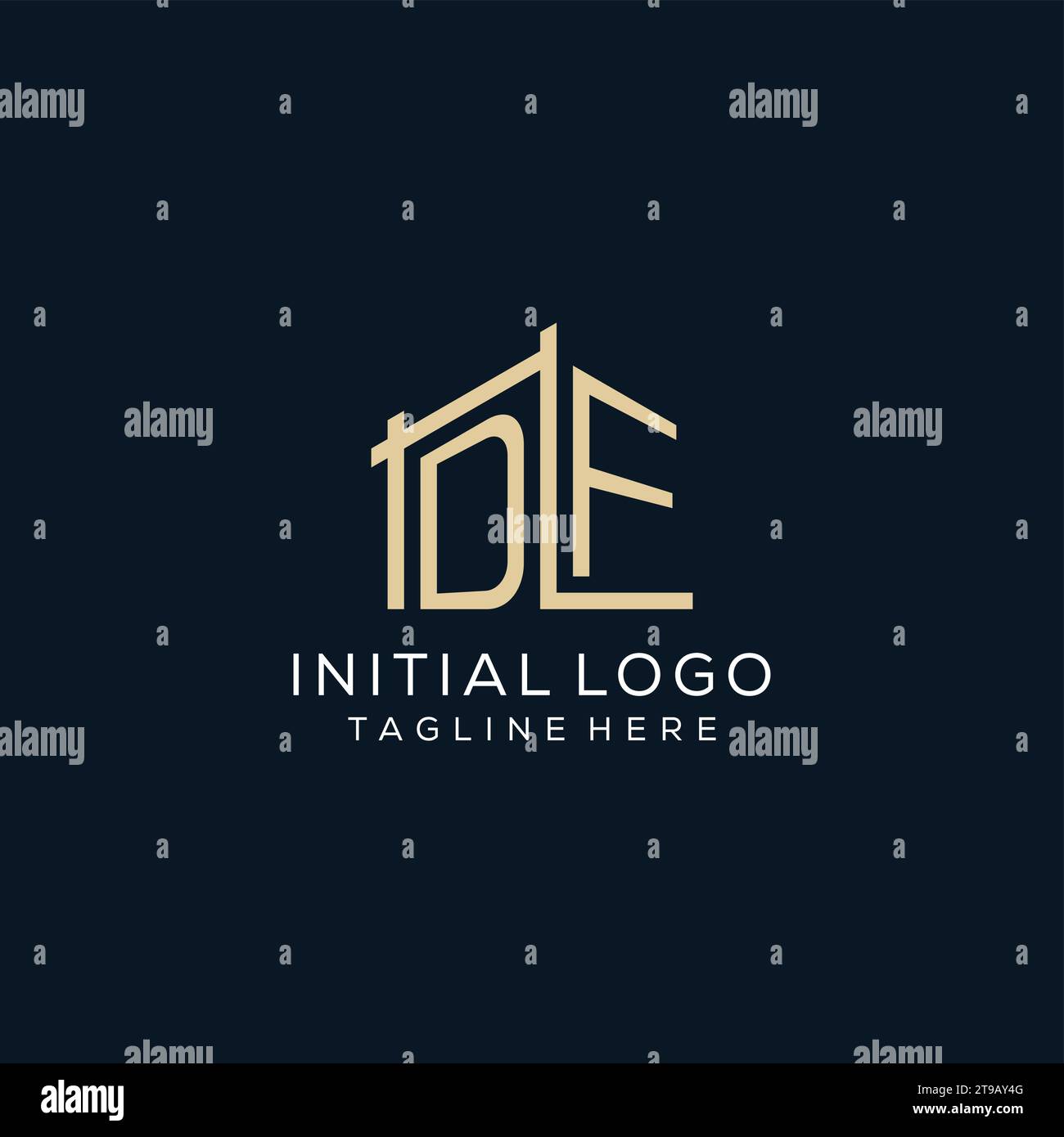 Initial DF logo, clean and modern architectural and construction logo ...