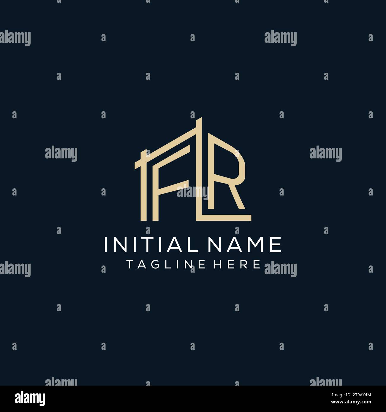 Initial FR logo, clean and modern architectural and construction logo ...