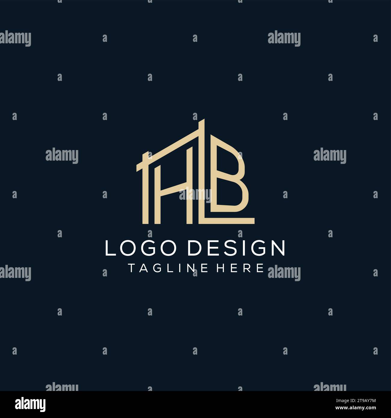 Initial HB logo, clean and modern architectural and construction logo ...