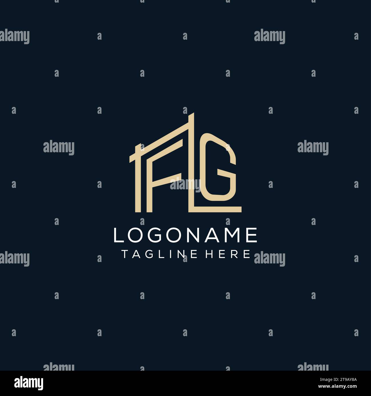 Initial FG logo, clean and modern architectural and construction logo ...