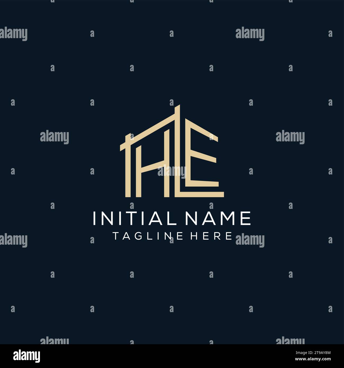 Initial HE logo, clean and modern architectural and construction logo ...