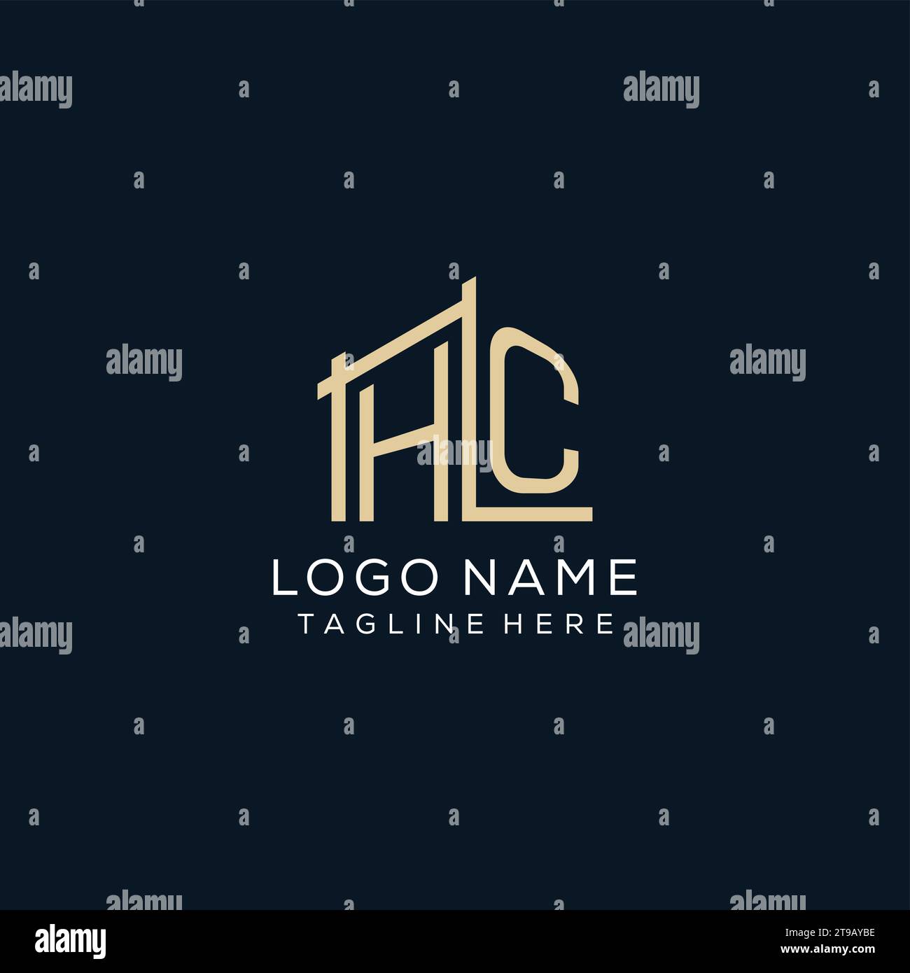 Initial HC logo, clean and modern architectural and construction logo ...
