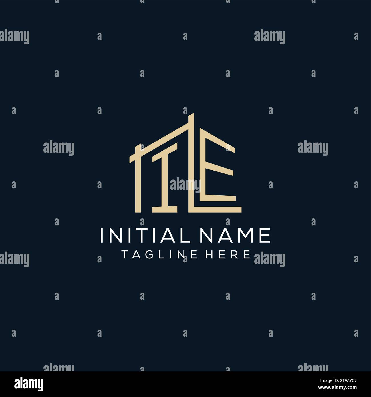 Initial IE logo, clean and modern architectural and construction logo design vector graphic ...