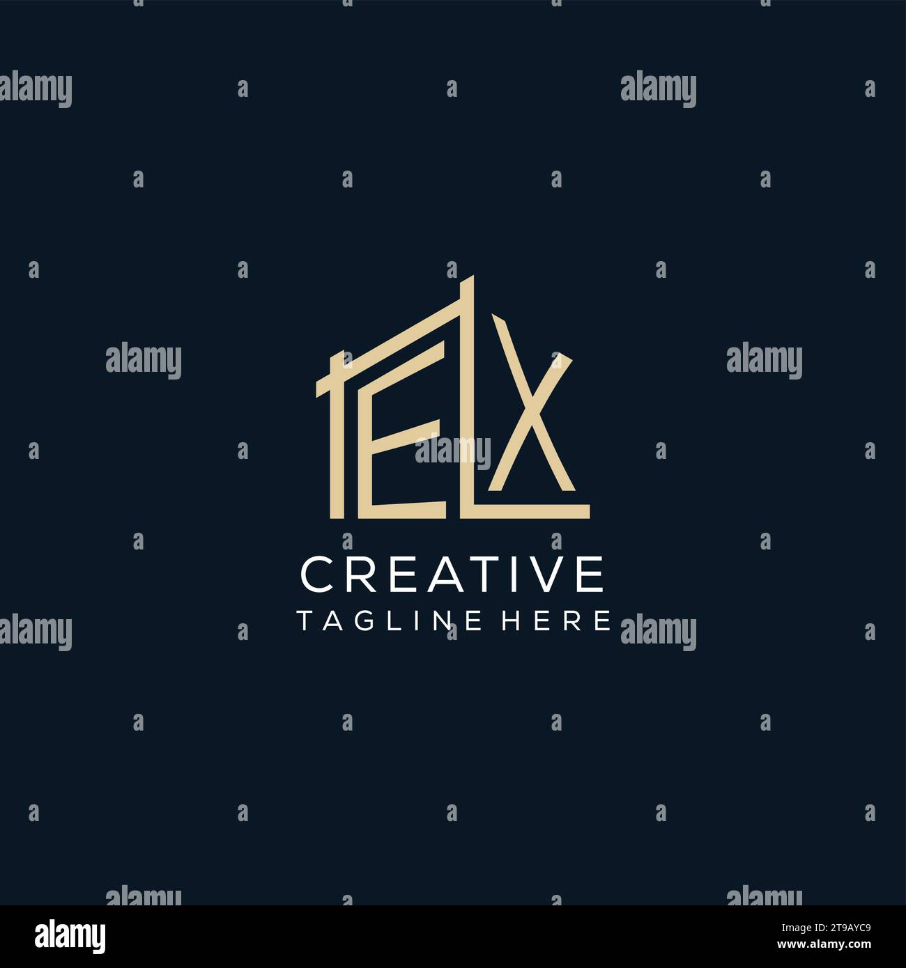 Initial EX logo, clean and modern architectural and construction logo ...