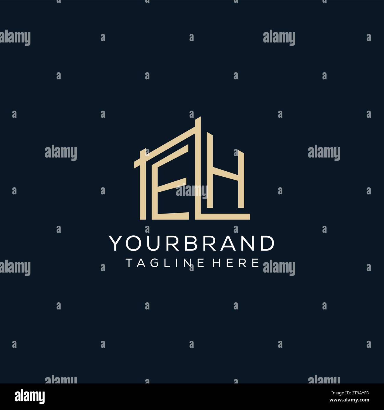 Initial EH logo, clean and modern architectural and construction logo ...