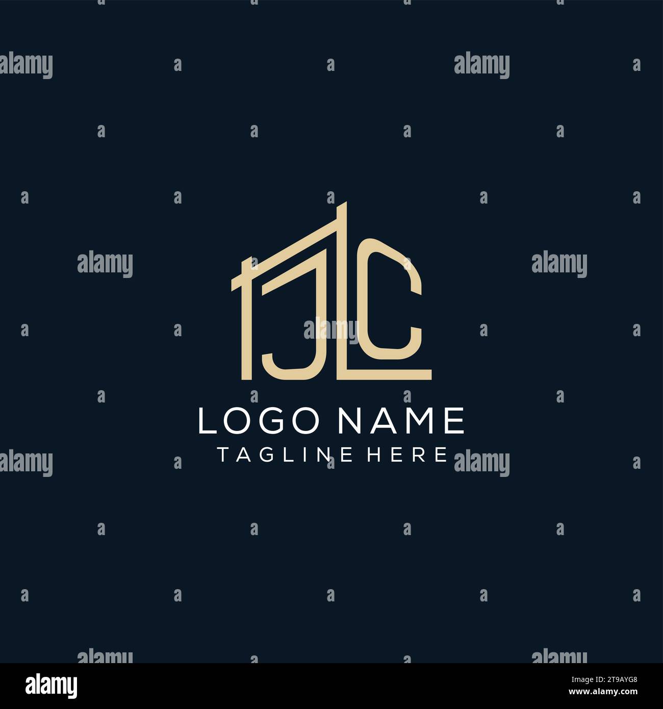 Initial JC logo, clean and modern architectural and construction logo ...
