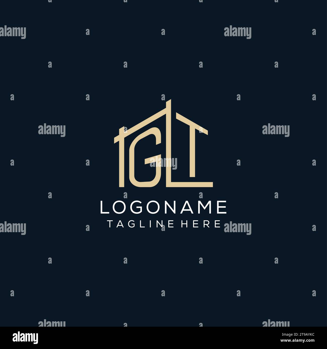 Initial GT logo, clean and modern architectural and construction logo ...