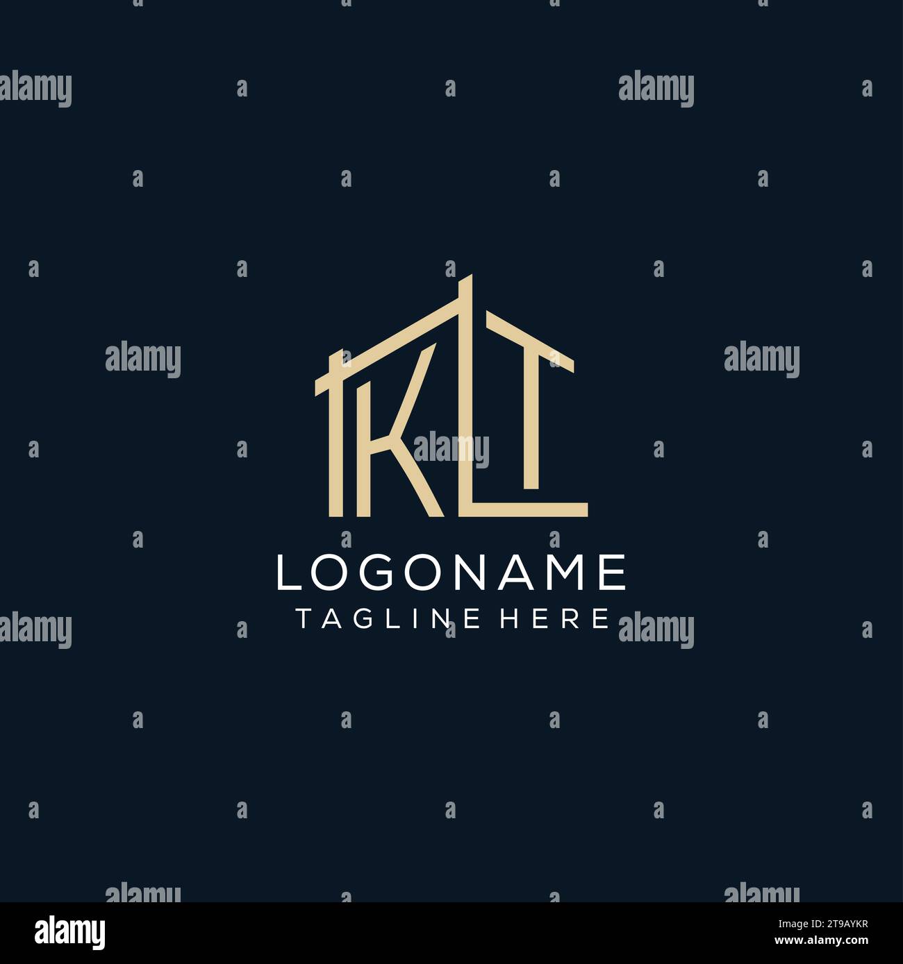 Initial KT logo, clean and modern architectural and construction logo ...
