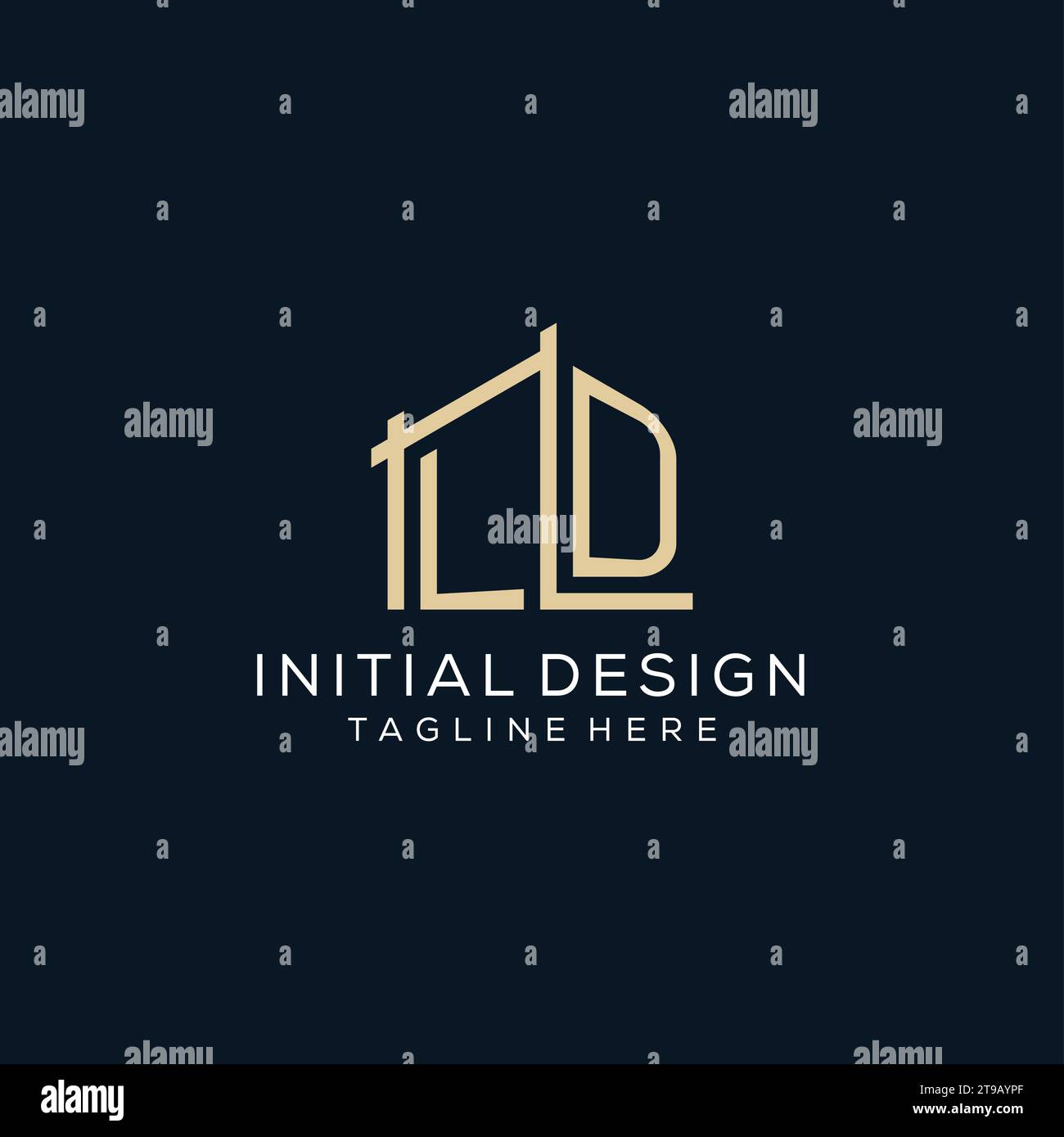 Initial LD logo, clean and modern architectural and construction logo ...