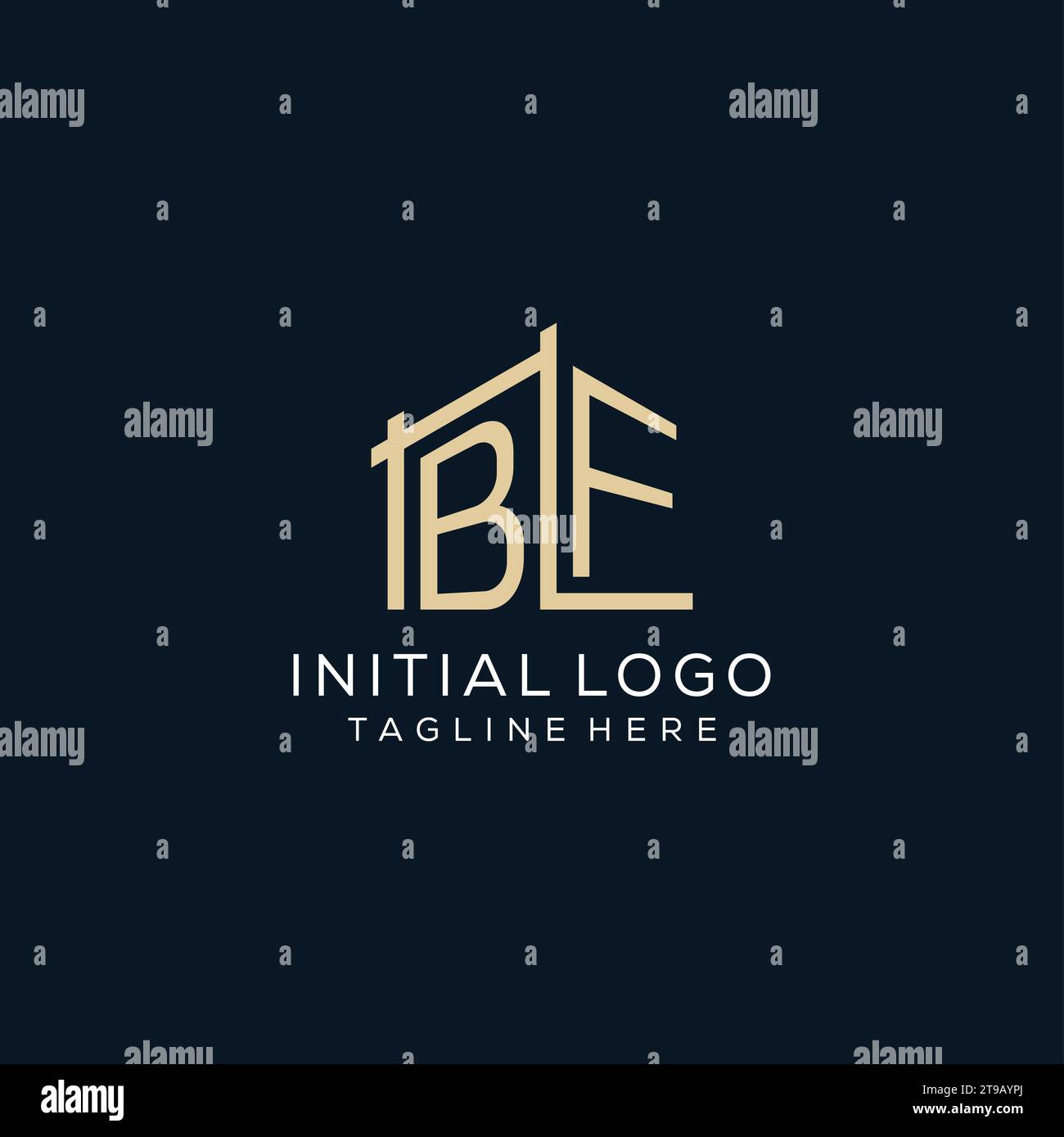 Initial BF logo, clean and modern architectural and construction logo ...