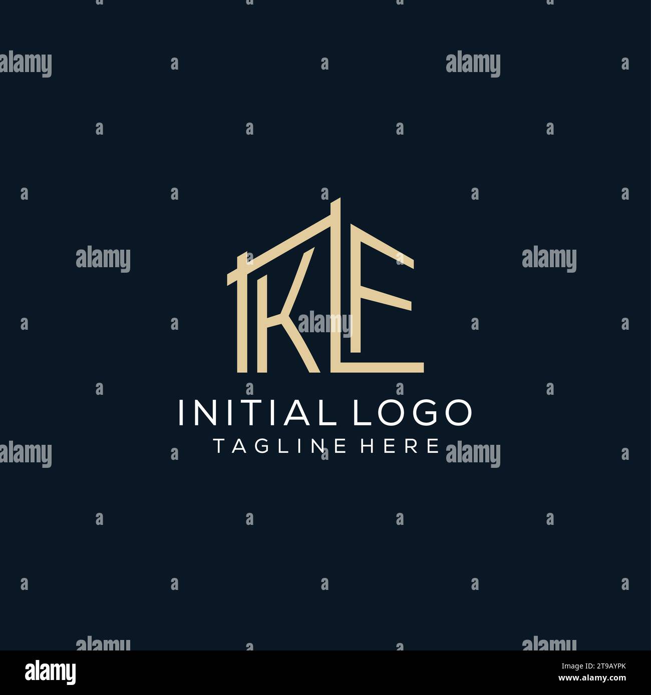 Initial KF logo, clean and modern architectural and construction logo ...