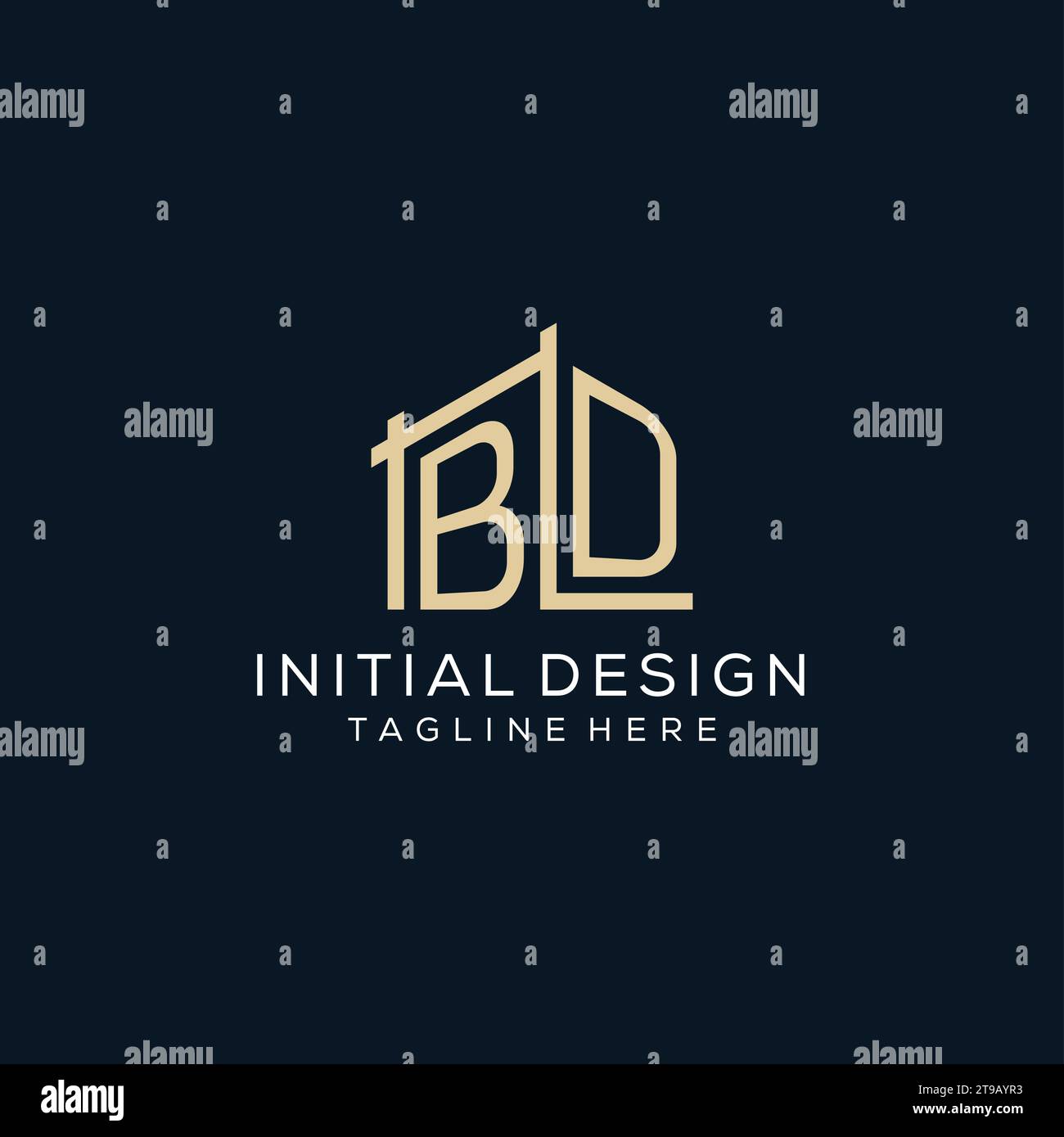 Initial BD logo, clean and modern architectural and construction logo ...