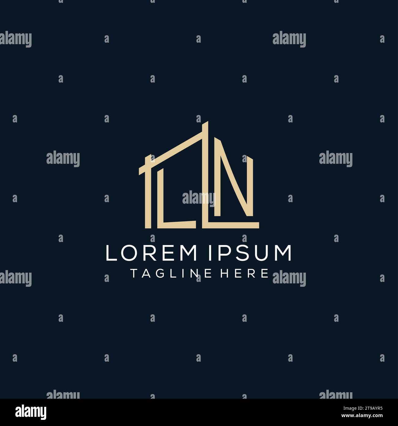 Initial LN logo, clean and modern architectural and construction logo ...