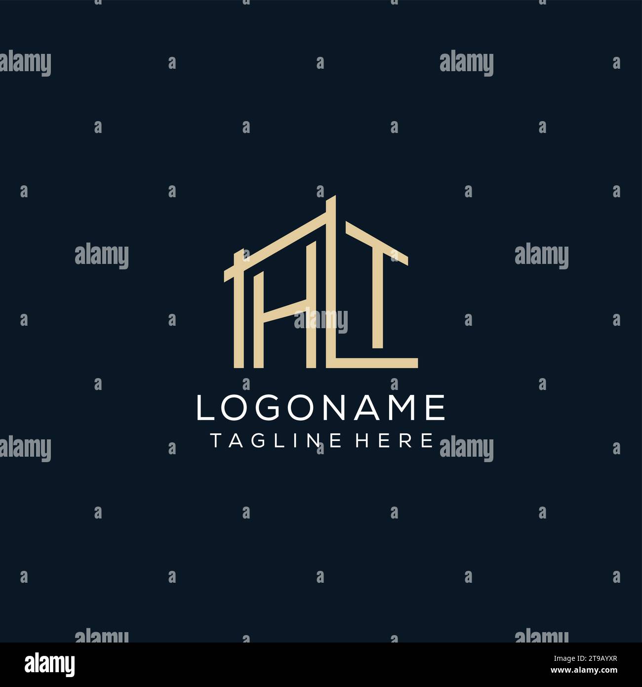 Initial HT logo, clean and modern architectural and construction logo ...
