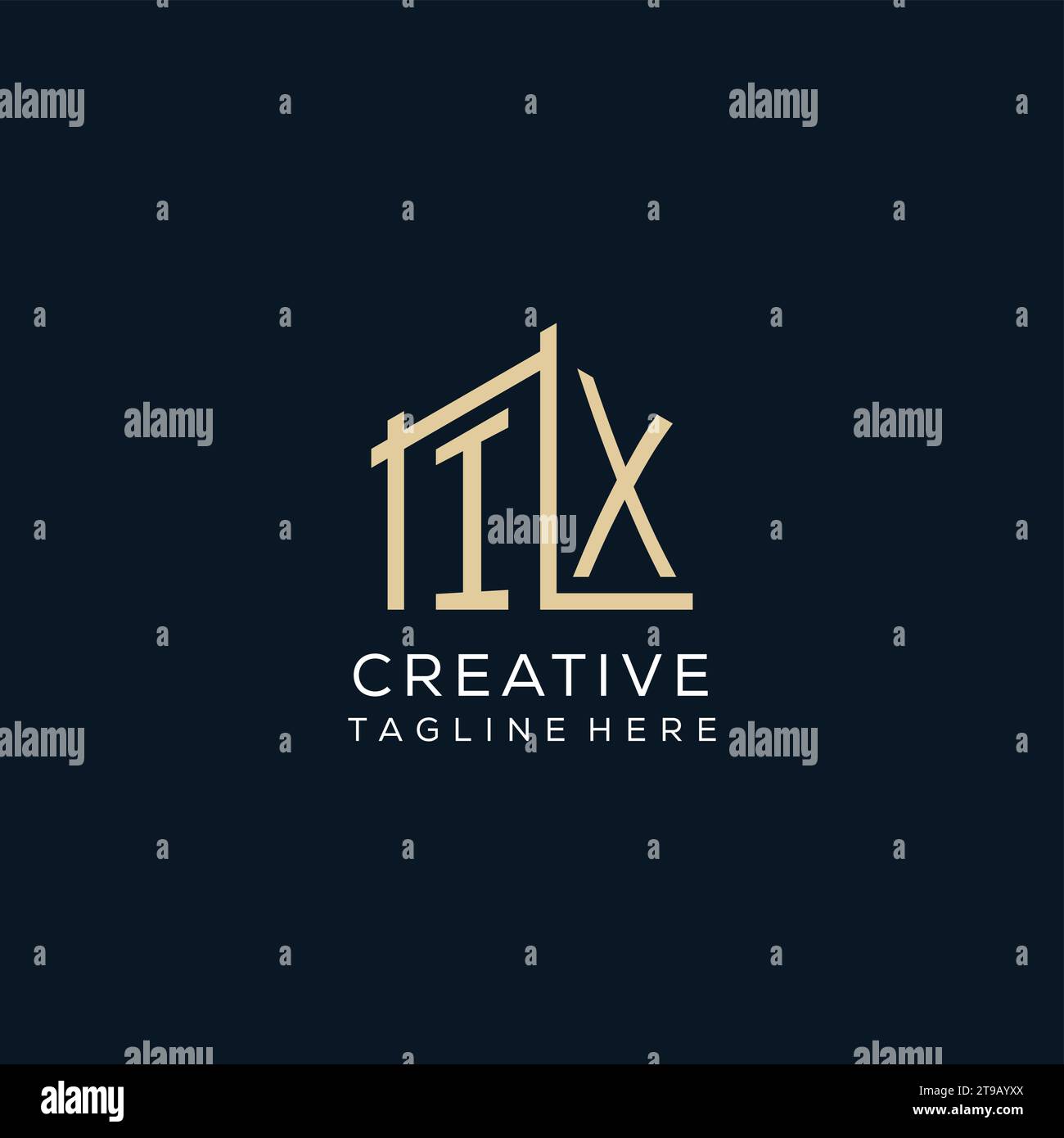 Initial IX logo, clean and modern architectural and construction logo ...