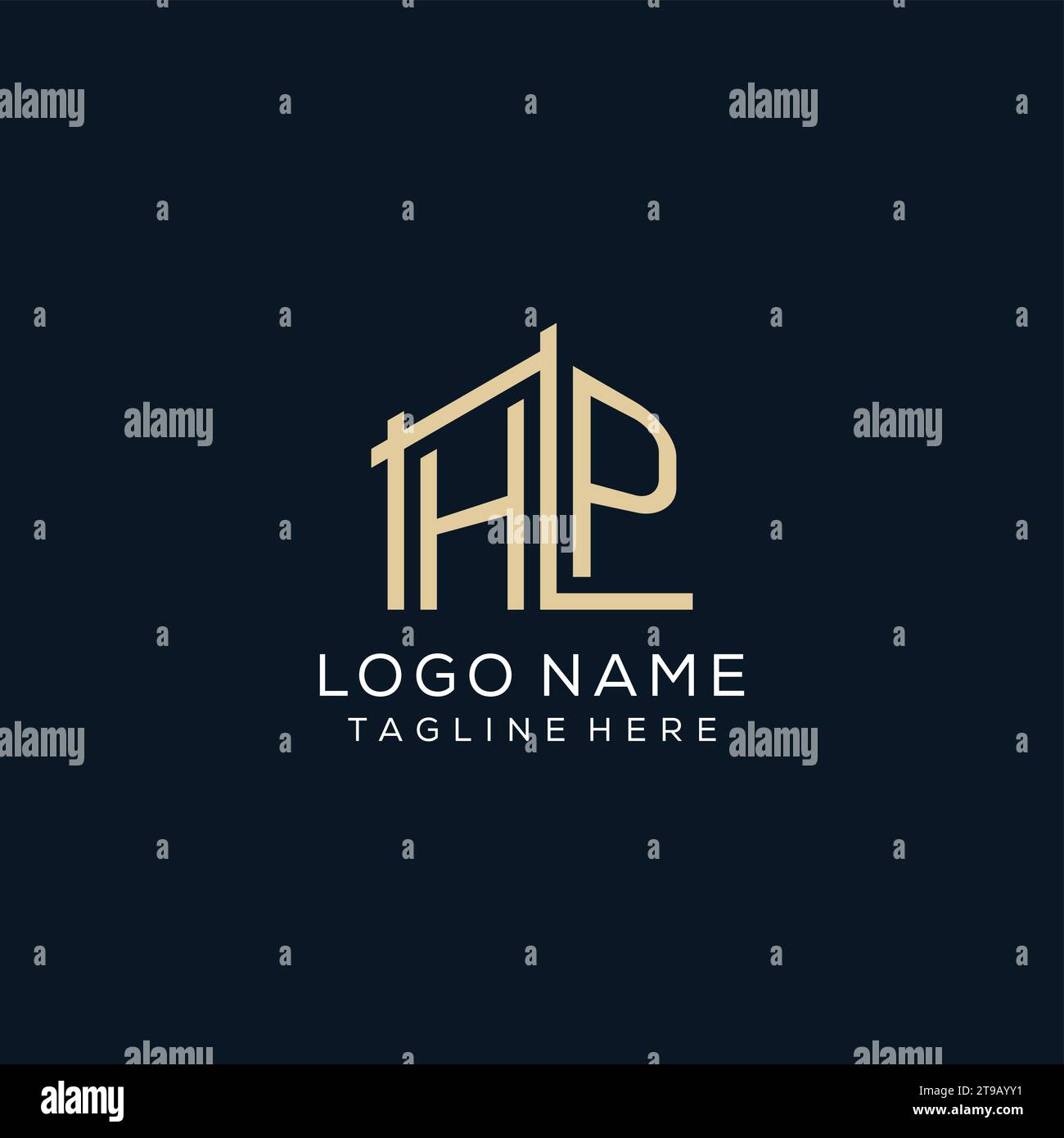 Initial HP logo, clean and modern architectural and construction logo ...