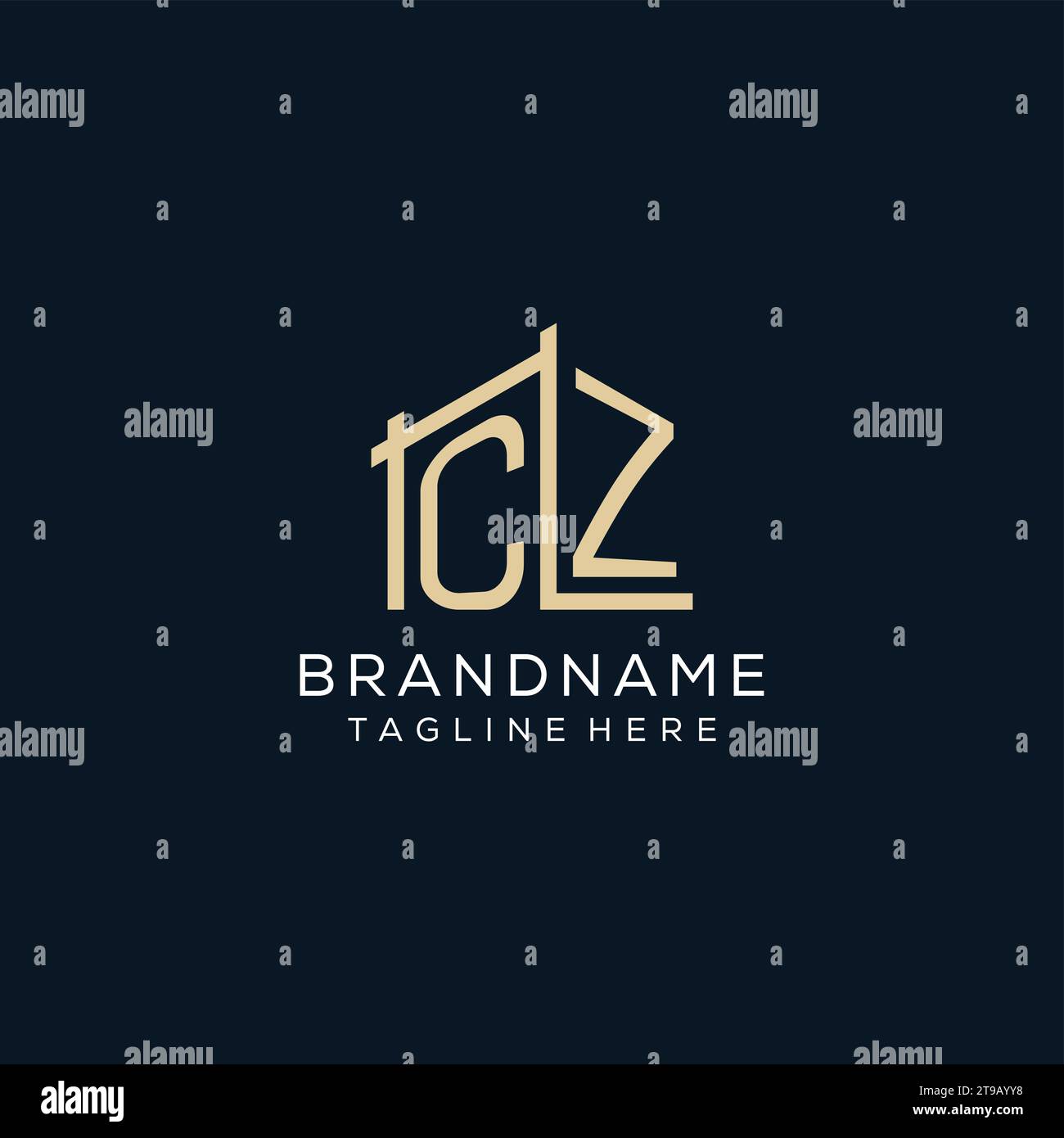 Initial CZ logo, clean and modern architectural and construction logo ...