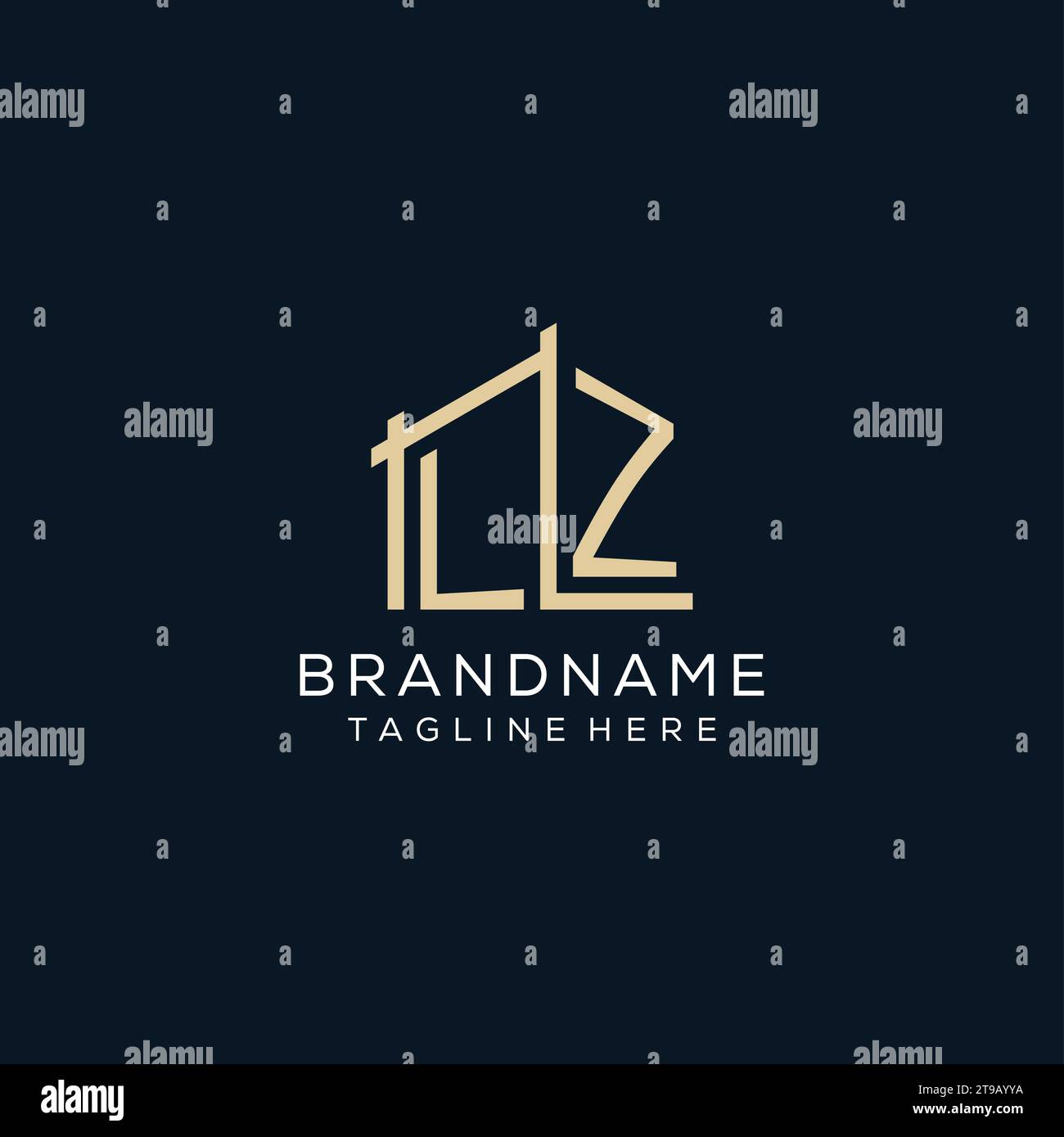 Initial LZ logo, clean and modern architectural and construction logo ...
