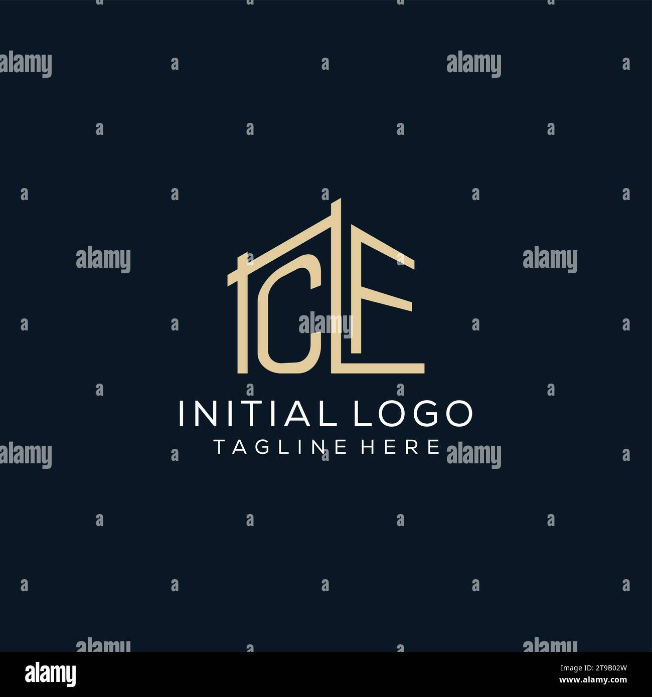 Initial CF logo, clean and modern architectural and construction logo ...