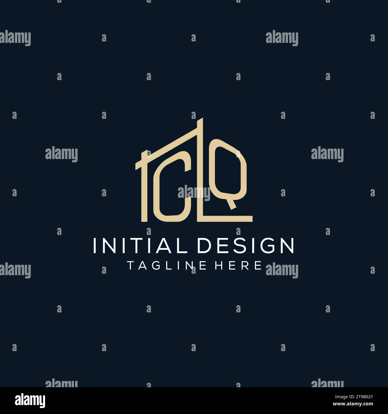 Initial CQ logo, clean and modern architectural and construction logo ...