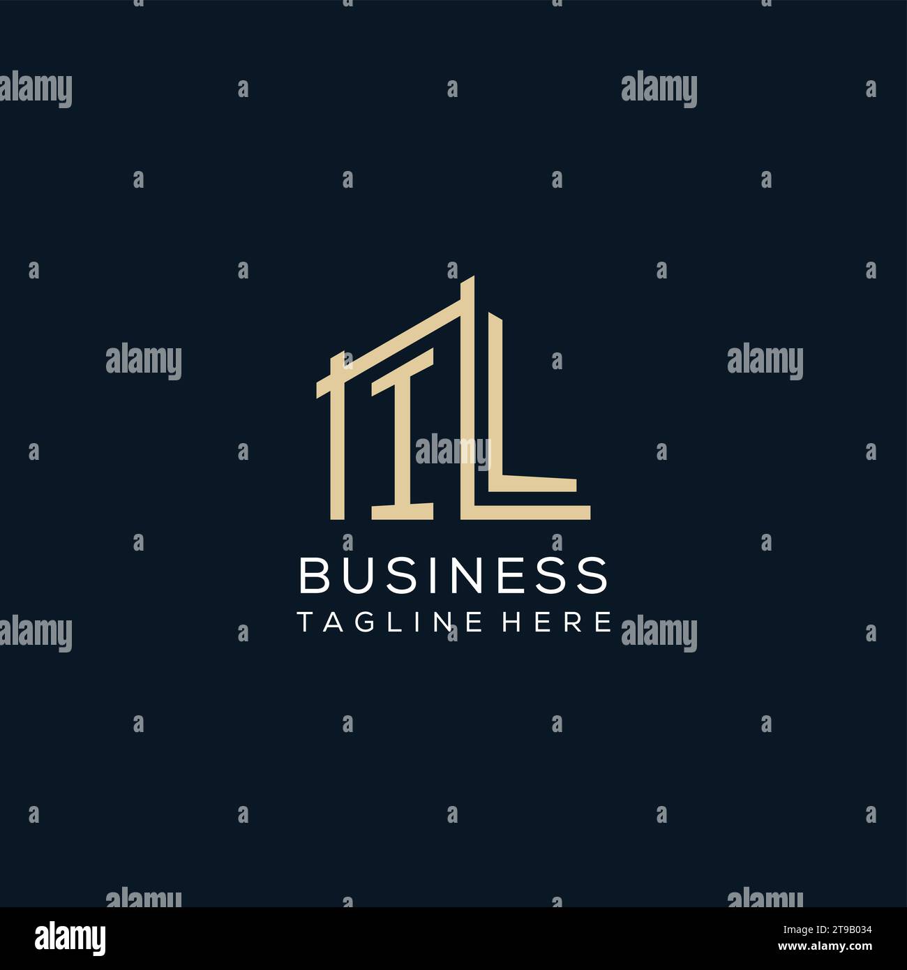 Initial IL logo, clean and modern architectural and construction logo ...